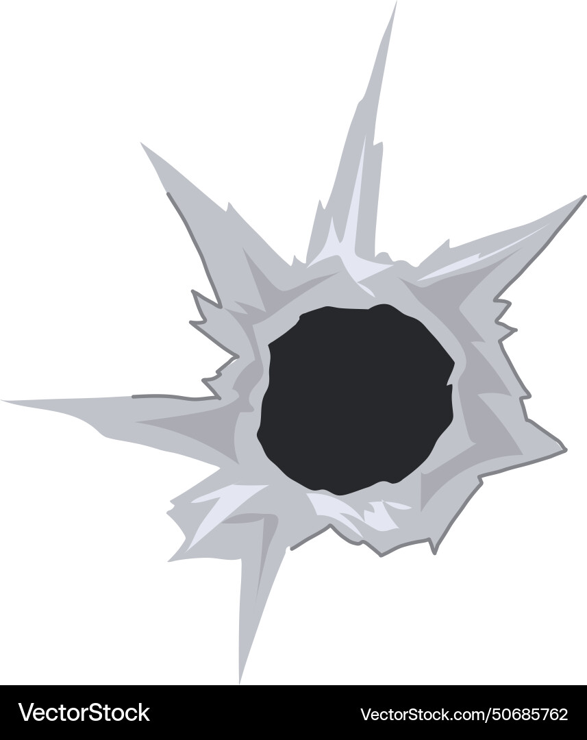 Shot bullet hole cartoon Royalty Free Vector Image