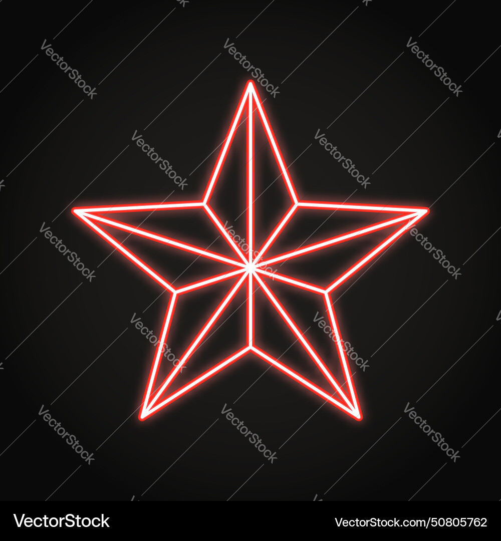 Soviet red star neon icon Royalty Free Vector Image