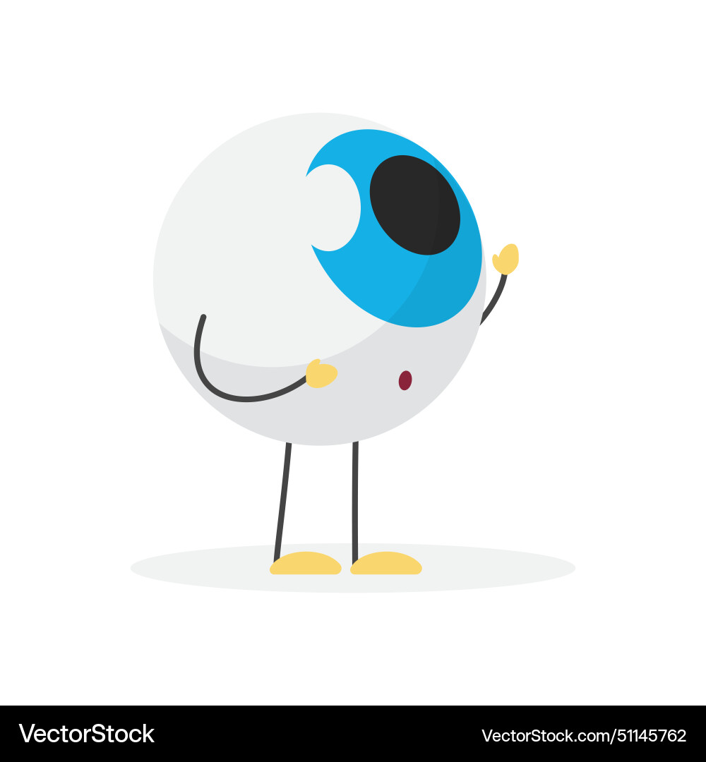 Worried funny eyeball character looking up Vector Image