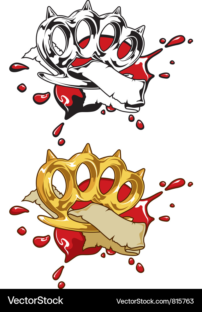 Brass knuckles Royalty Free Vector Image - VectorStock