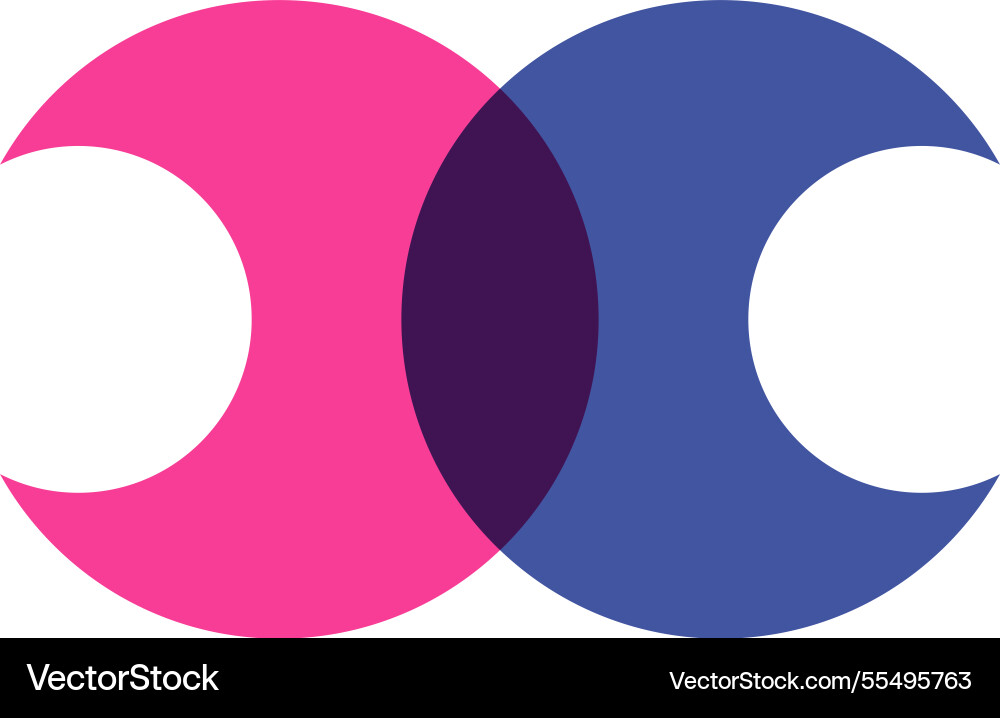 Crescent moon overlapping risograph design Vector Image