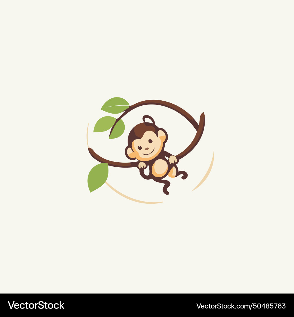 Cute monkey logo Royalty Free Vector Image - VectorStock