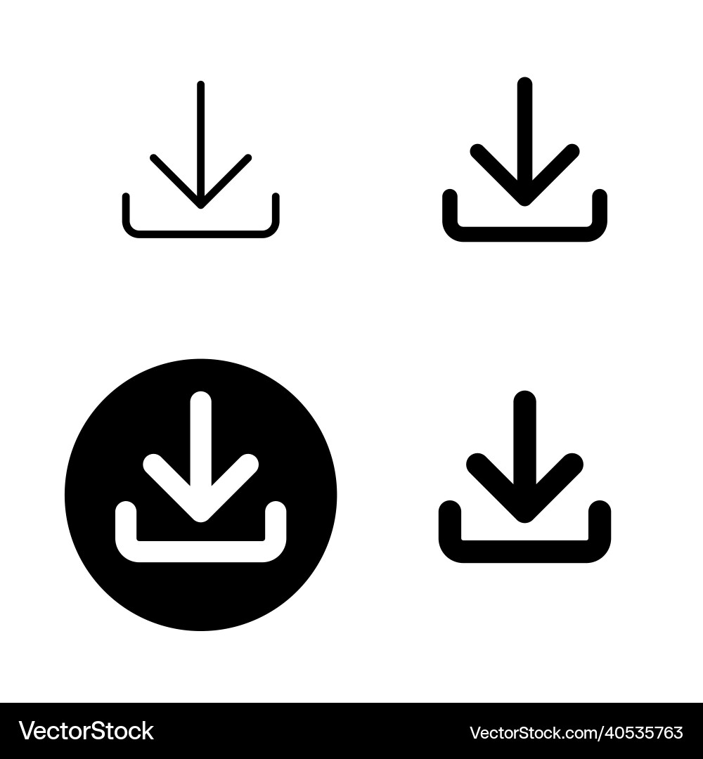 Download Icon Set - Downloading Royalty Free Vector Image