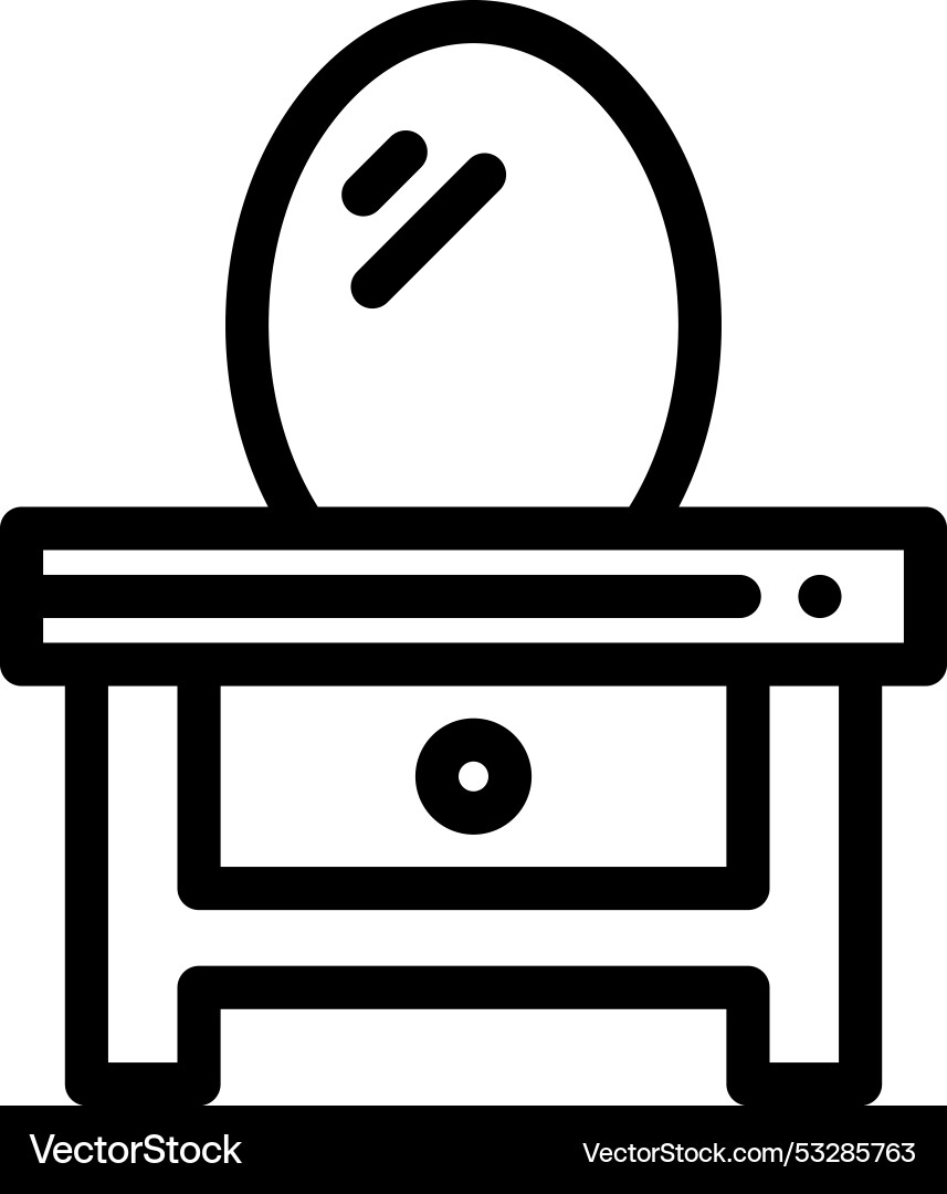 Dressing table icon thin linear style design Vector Image