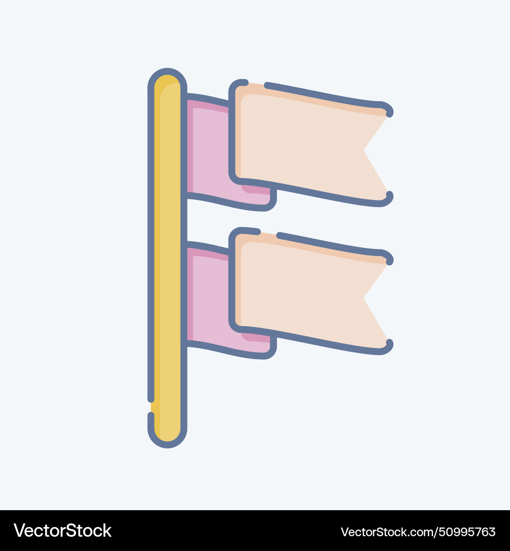 Icon flags related to parade symbol doodle style Vector Image