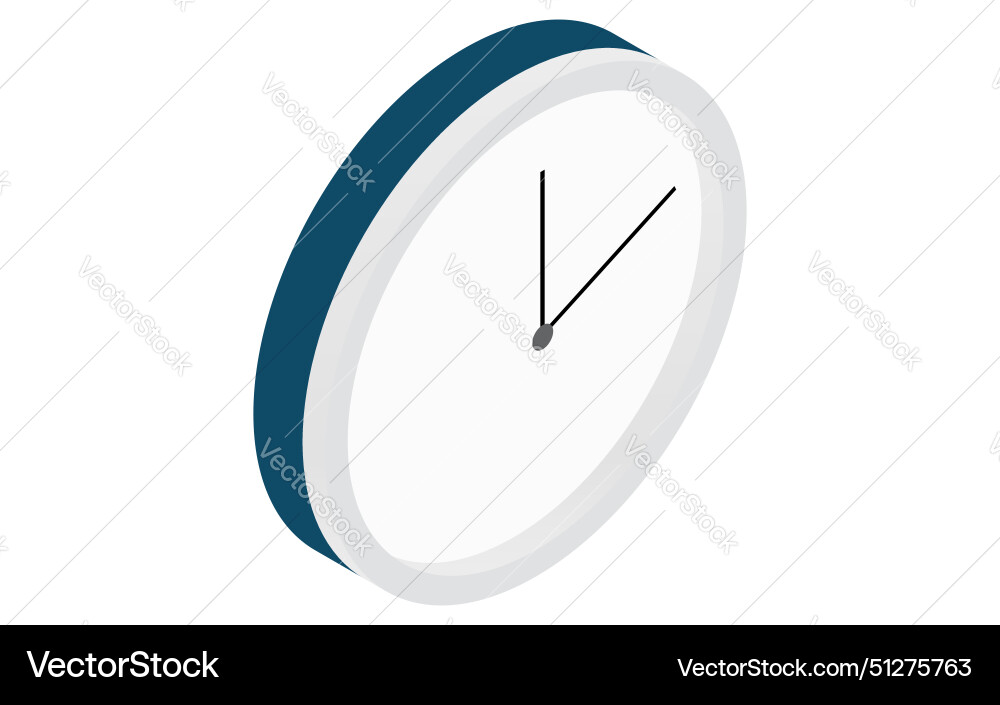 Interior wall clock isometric Royalty Free Vector Image