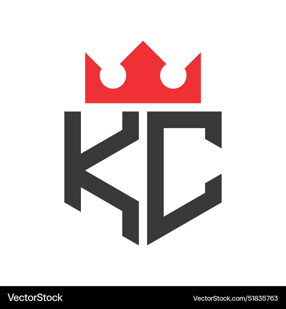 Letter kc crown logo Royalty Free Vector Image