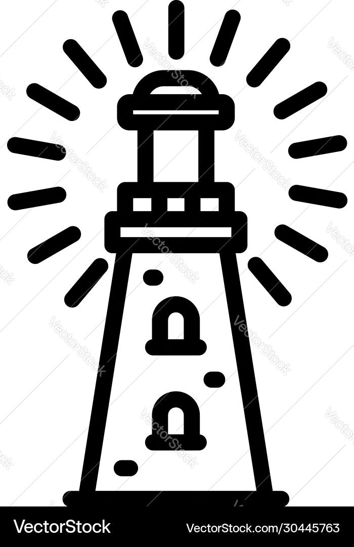 Lighthouse icon outline style Royalty Free Vector Image