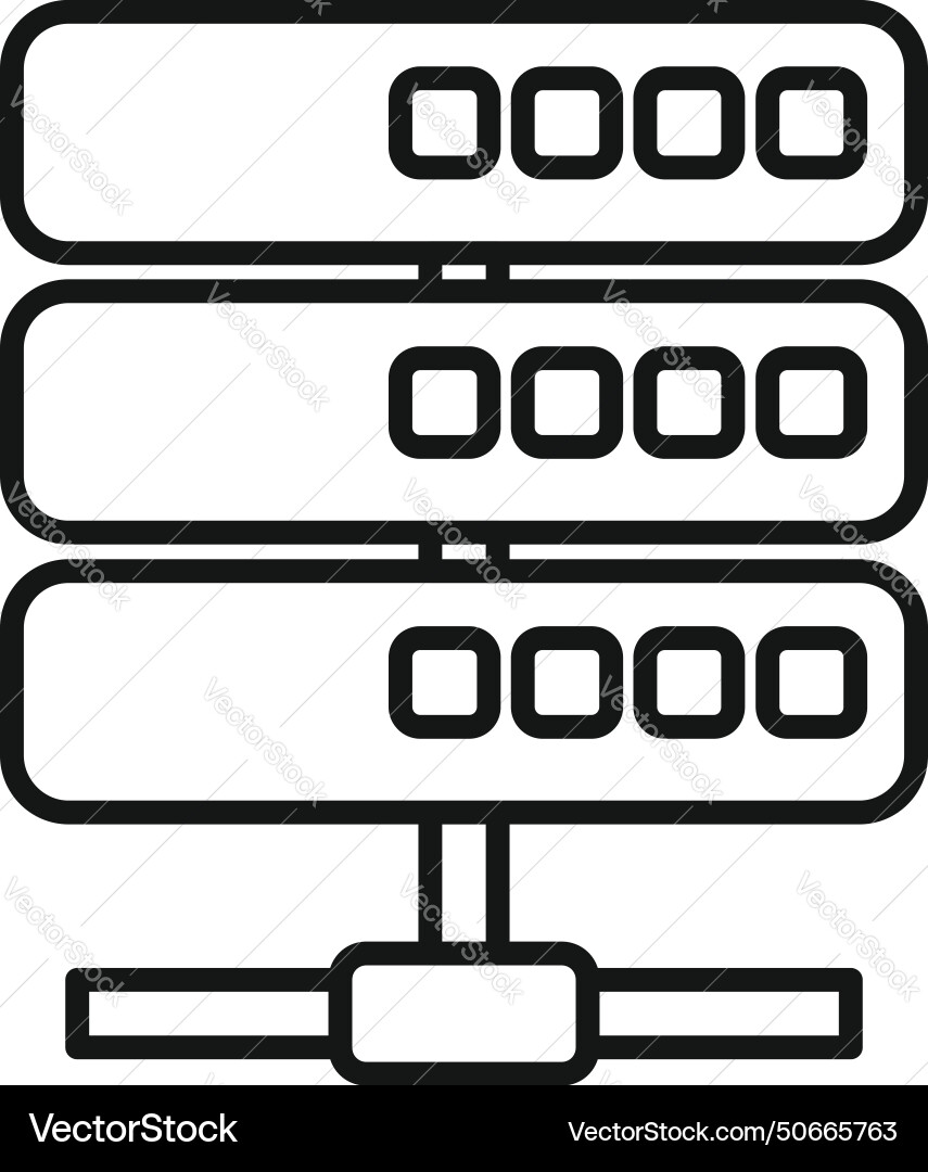 Server data support icon outline disk Royalty Free Vector