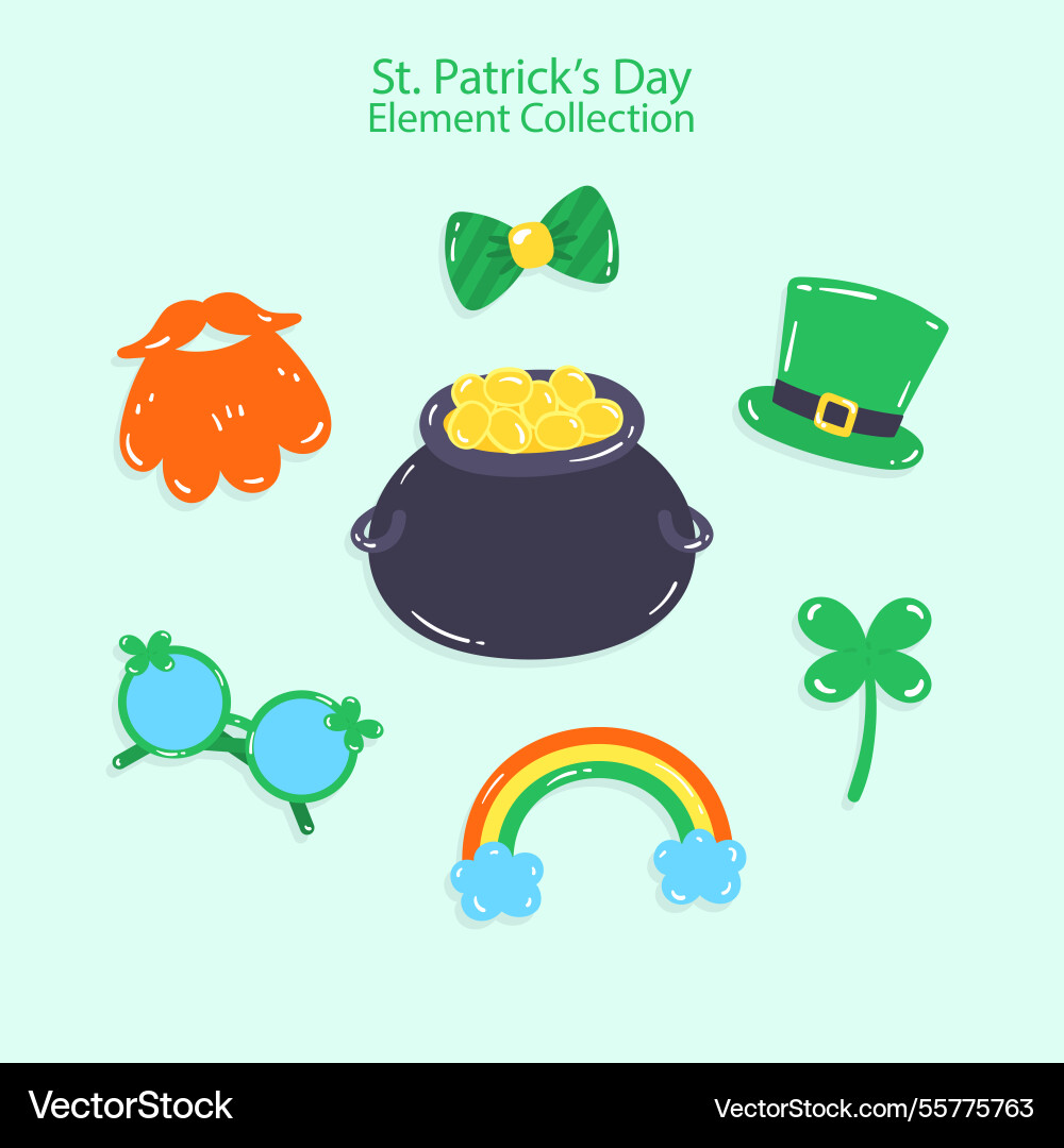 St patricks day element collection Royalty Free Vector Image