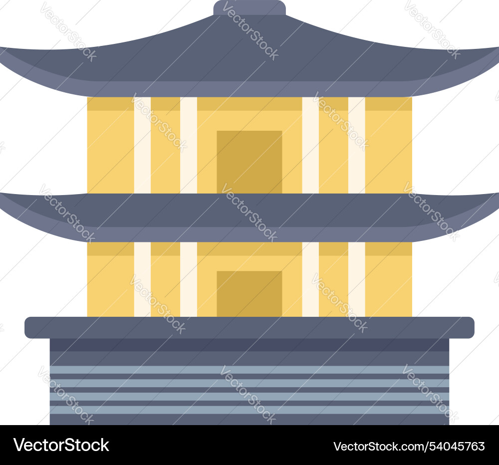 Traditional japanese temple building representing Vector Image