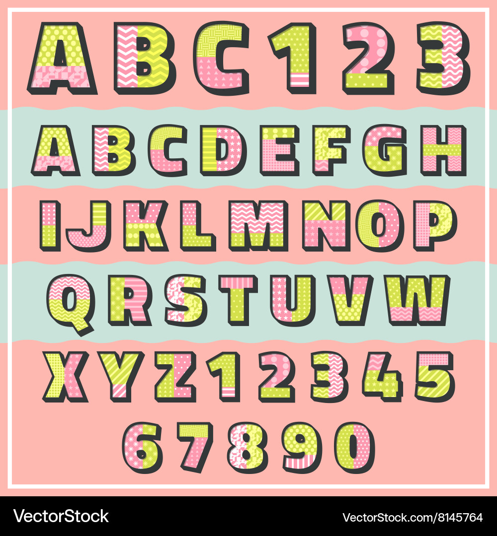 Abc pattern 2 tone Royalty Free Vector Image - VectorStock