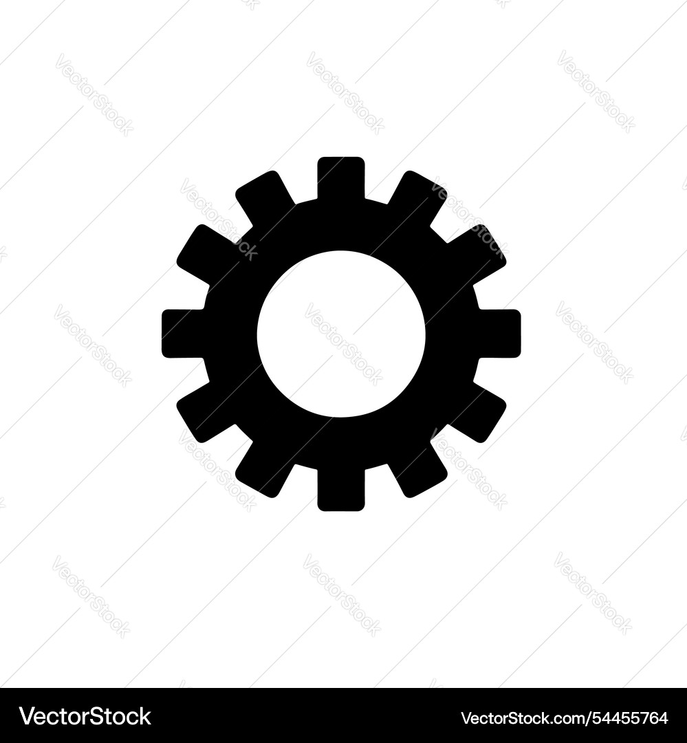 Black gear icon on white background 3 Royalty Free Vector