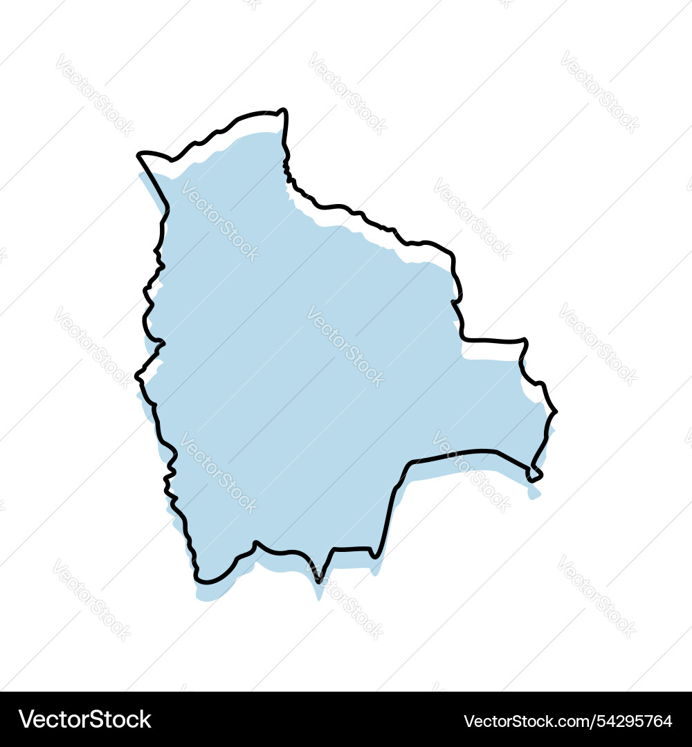 Bolivia map with body and outline isolated Vector Image