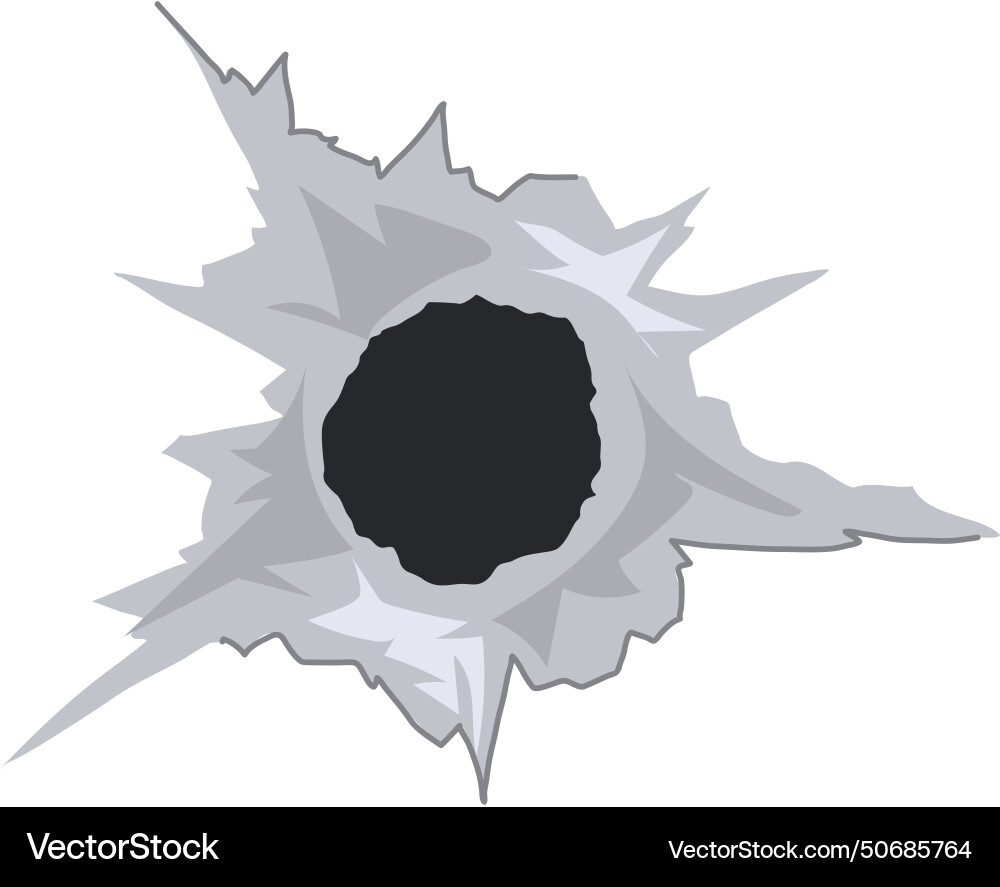 Crack bullet hole cartoon Royalty Free Vector Image