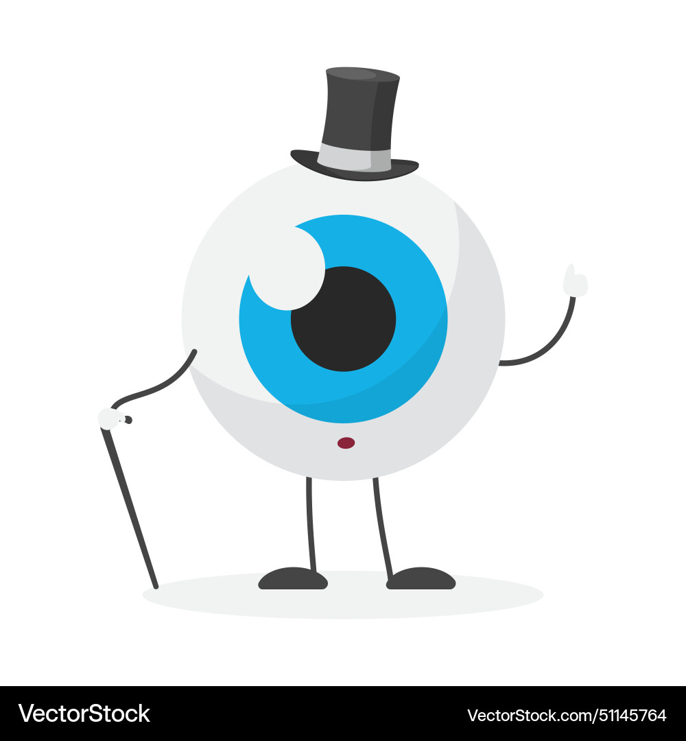 Elegant funny eyeball character standing Vector Image