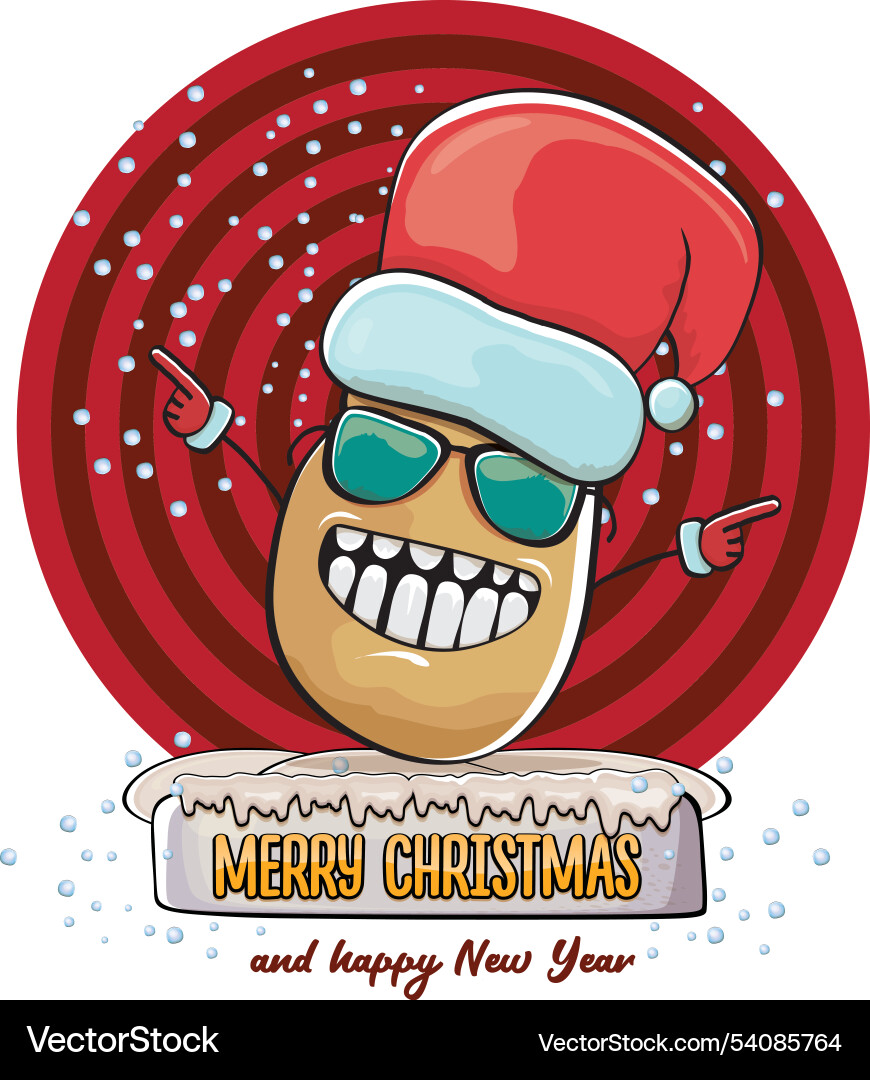 Funky comic cartoon cute smiling santa Royalty Free Vector