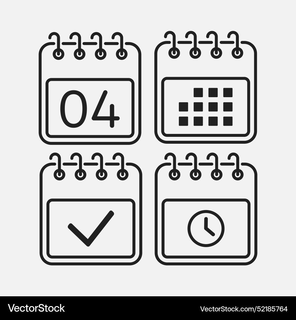 Icon page calendar - 4 day agenda timer done Vector Image