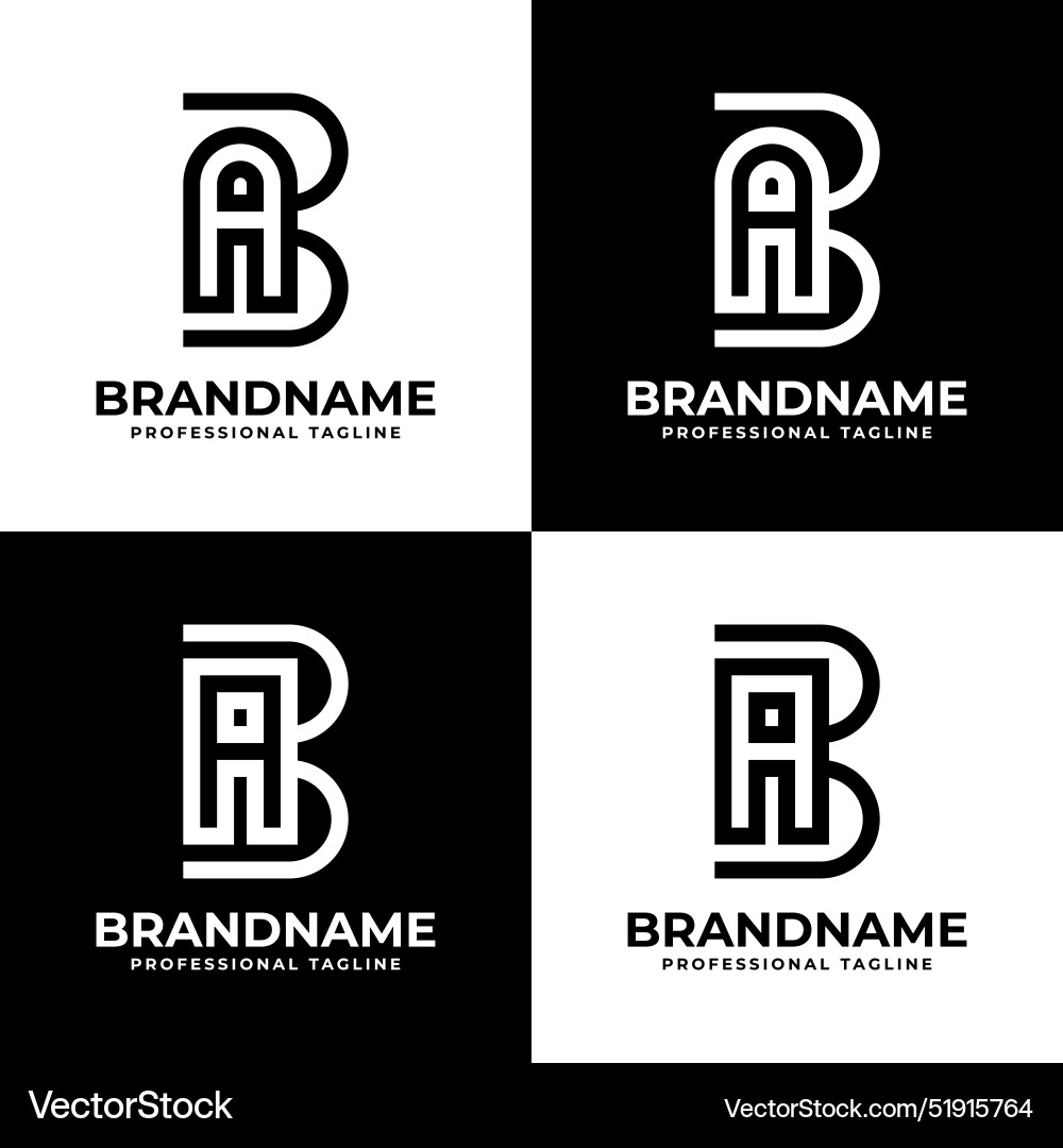 Letters ba monogram logo suitable for any Vector Image