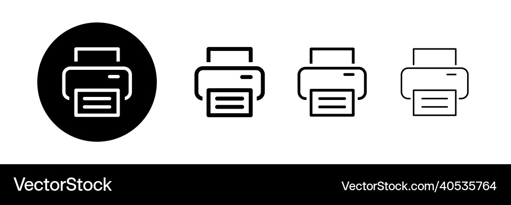 Print icon set printer Royalty Free Vector Image