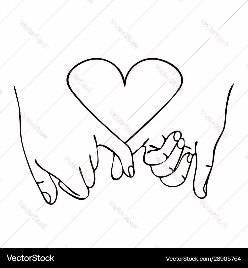 Promise outline with heart concept Royalty Free Vector Image