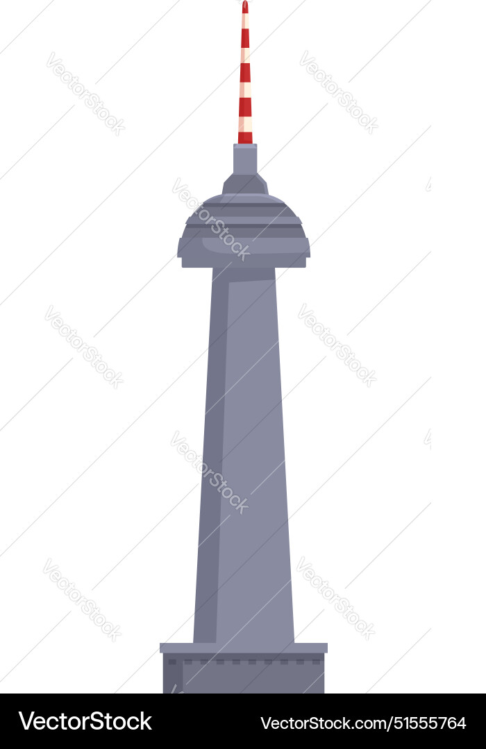 Tall telecommunication tower standing with red Vector Image