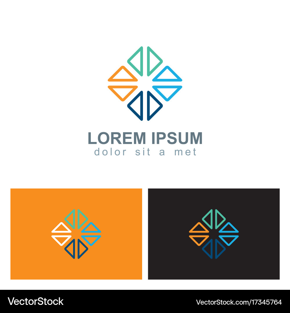 Triangle colored circle geometry logo Royalty Free Vector