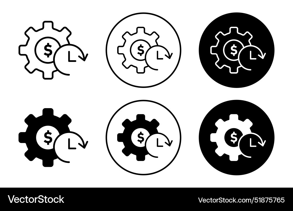Long term investment icon outline flat Royalty Free Vector