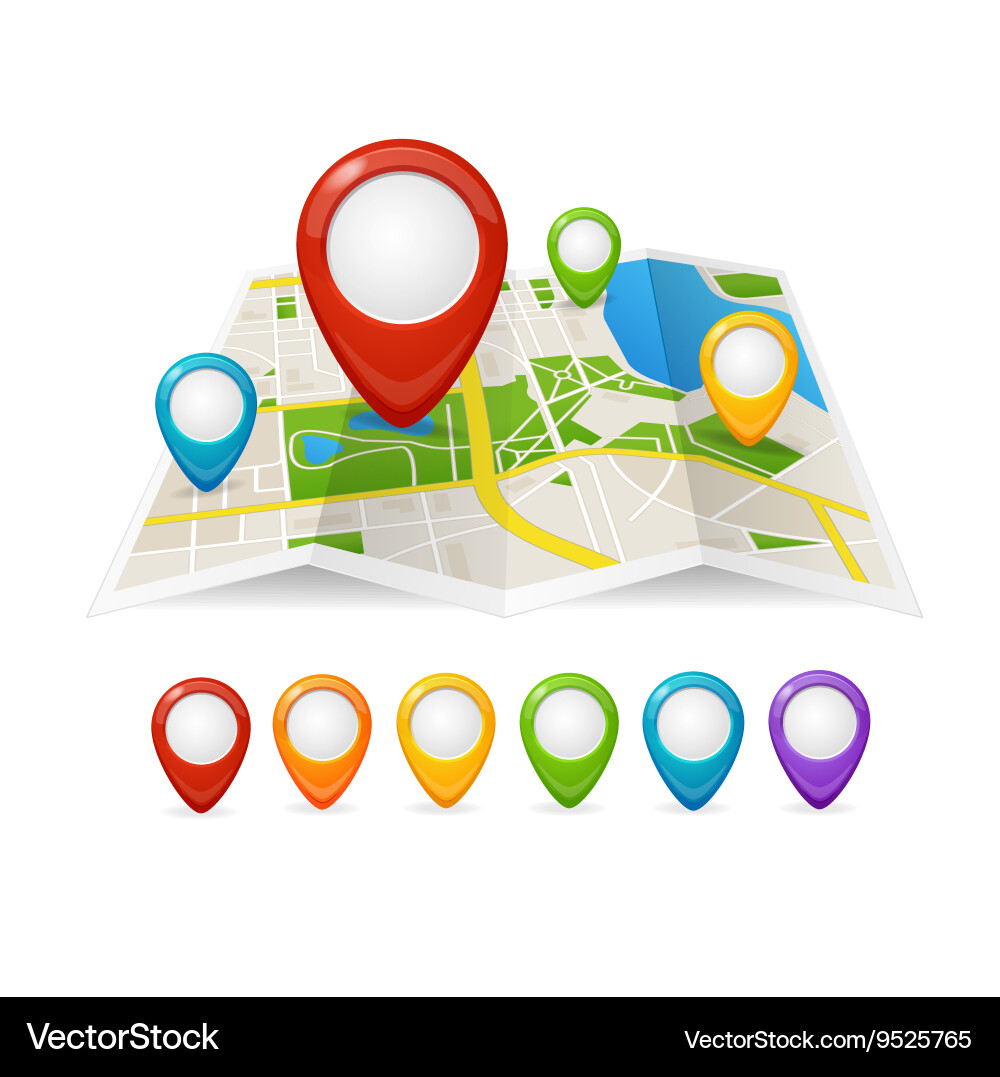 Maps and pin navigation Royalty Free Vector Image