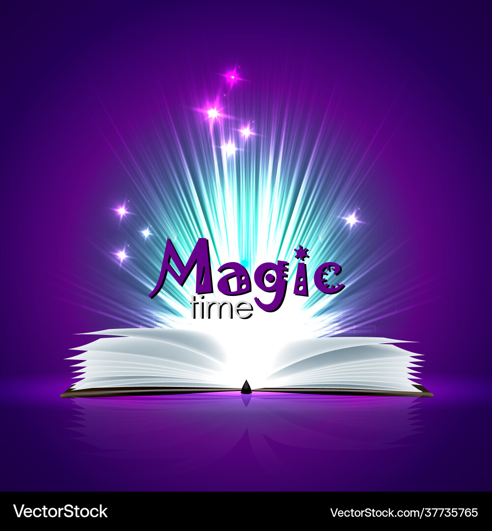 Open magic book Royalty Free Vector Image - VectorStock
