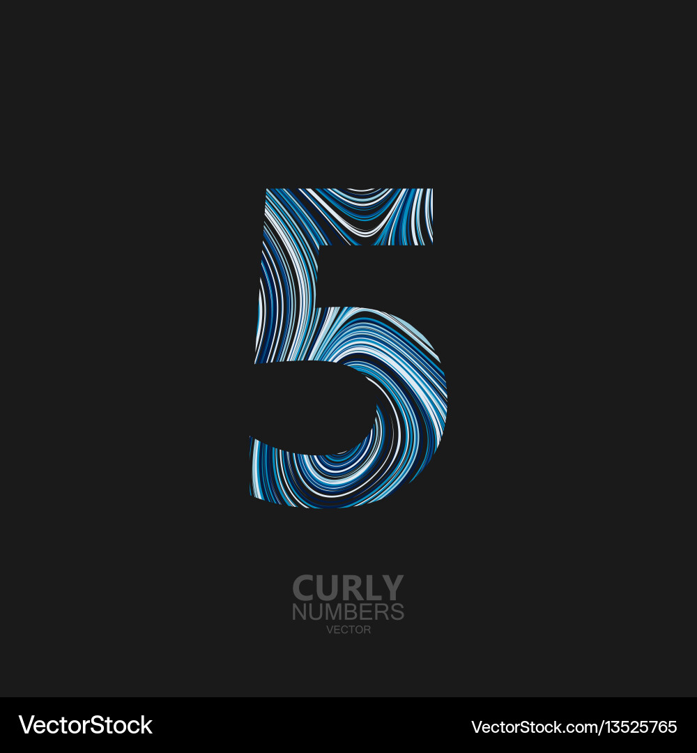 Swirl Number Five Royalty Free Vector Image - VectorStock