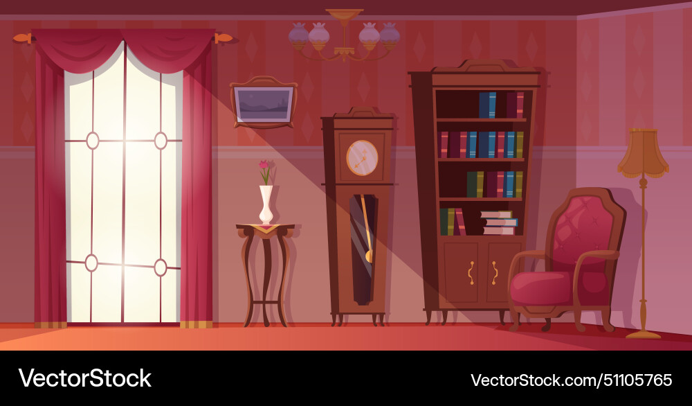 Vintage interior indoor background with old style Vector Image