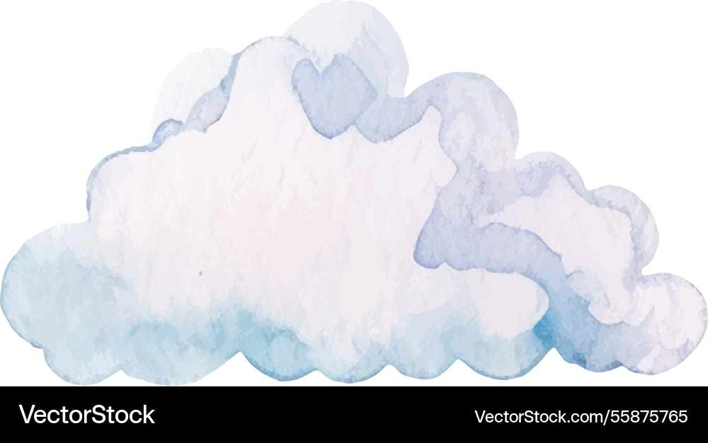 Watercolor painted cloud hand drawn design Vector Image