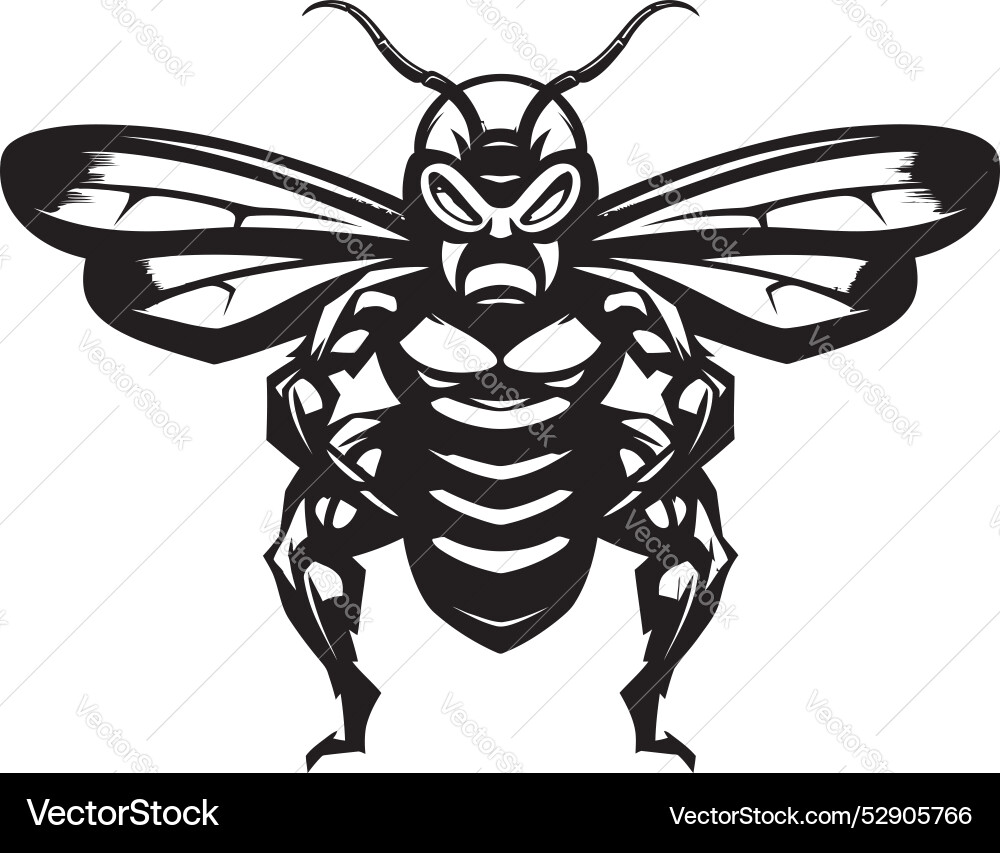 Elegant hive protector monochromatic stinger Vector Image
