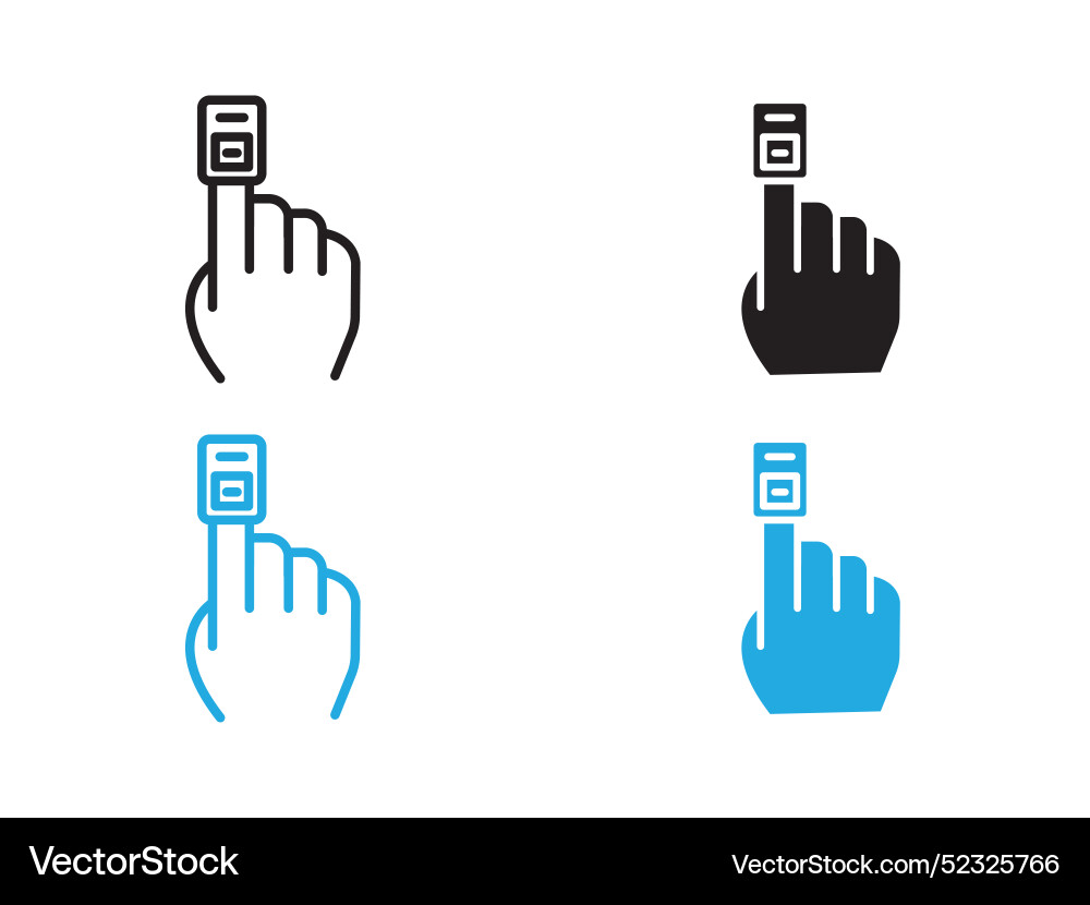 Fingertip pulse oximeter icon black and white Vector Image