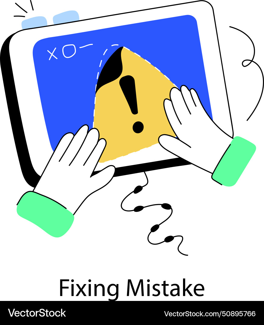 Fixing mistake Royalty Free Vector Image - VectorStock