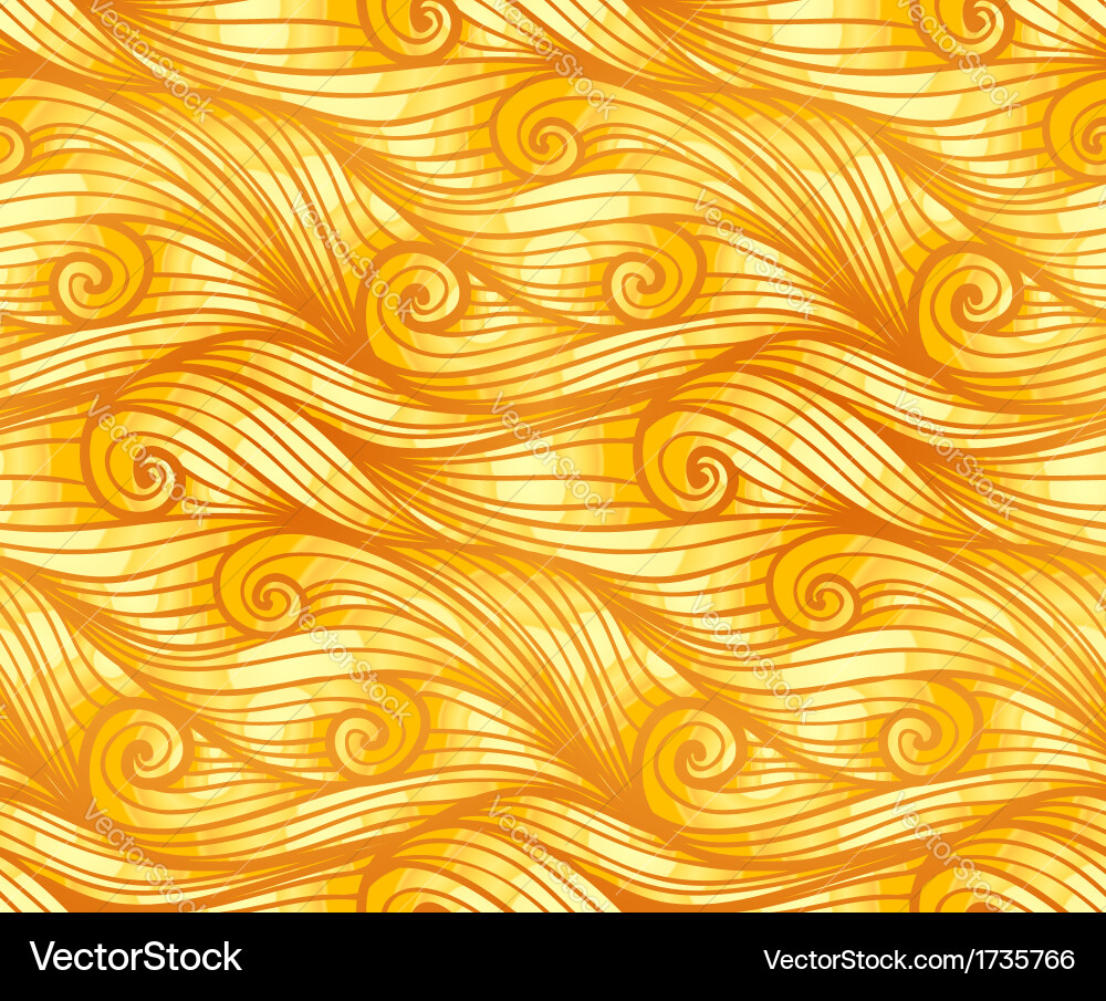 Golden curly woolen seamless pattern Royalty Free Vector