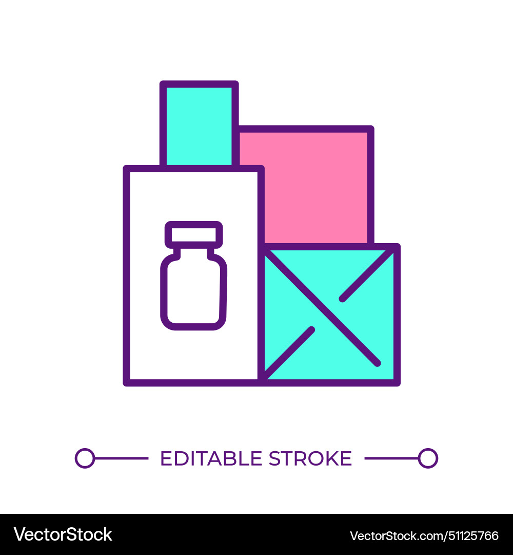Medication containers rgb color icon Royalty Free Vector