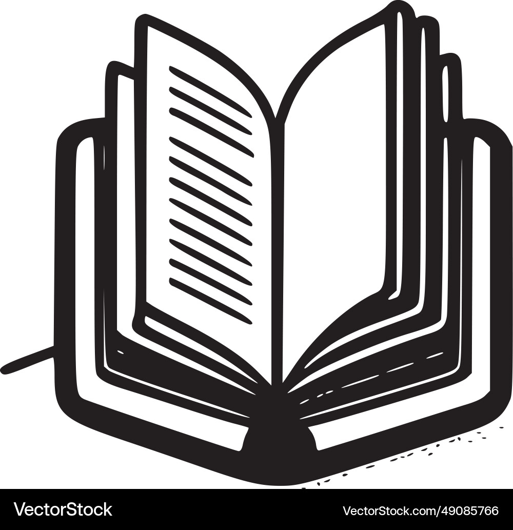 Open book - minimalist and flat logo Royalty Free Vector