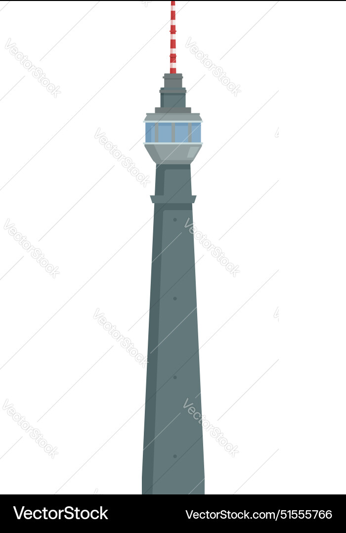 Tall television tower standing high with red Vector Image