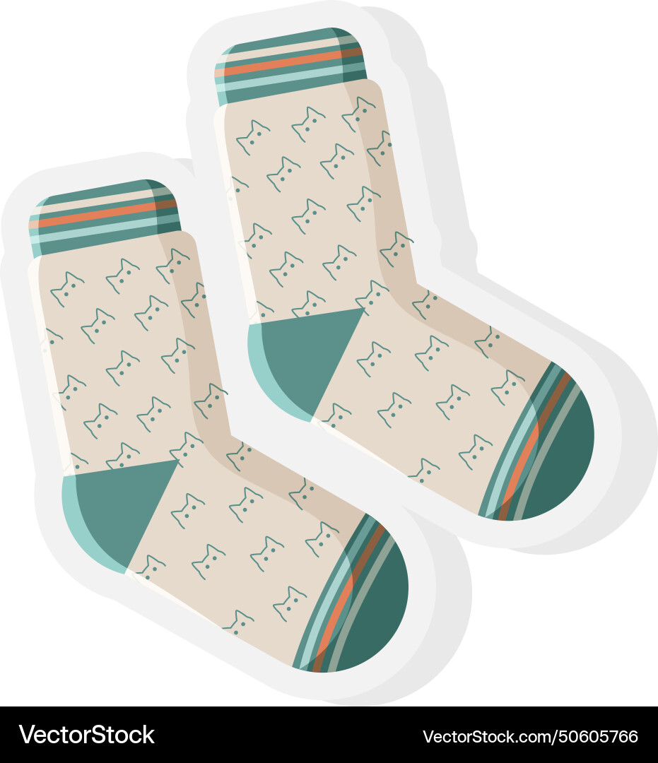 Warm socks sticker Royalty Free Vector Image - VectorStock