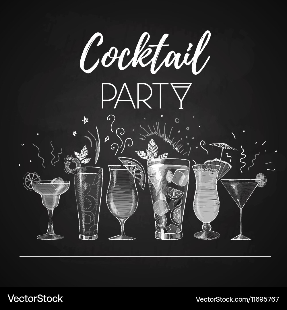 Chalkboard Cocktail Menu Royalty Free Vector Image