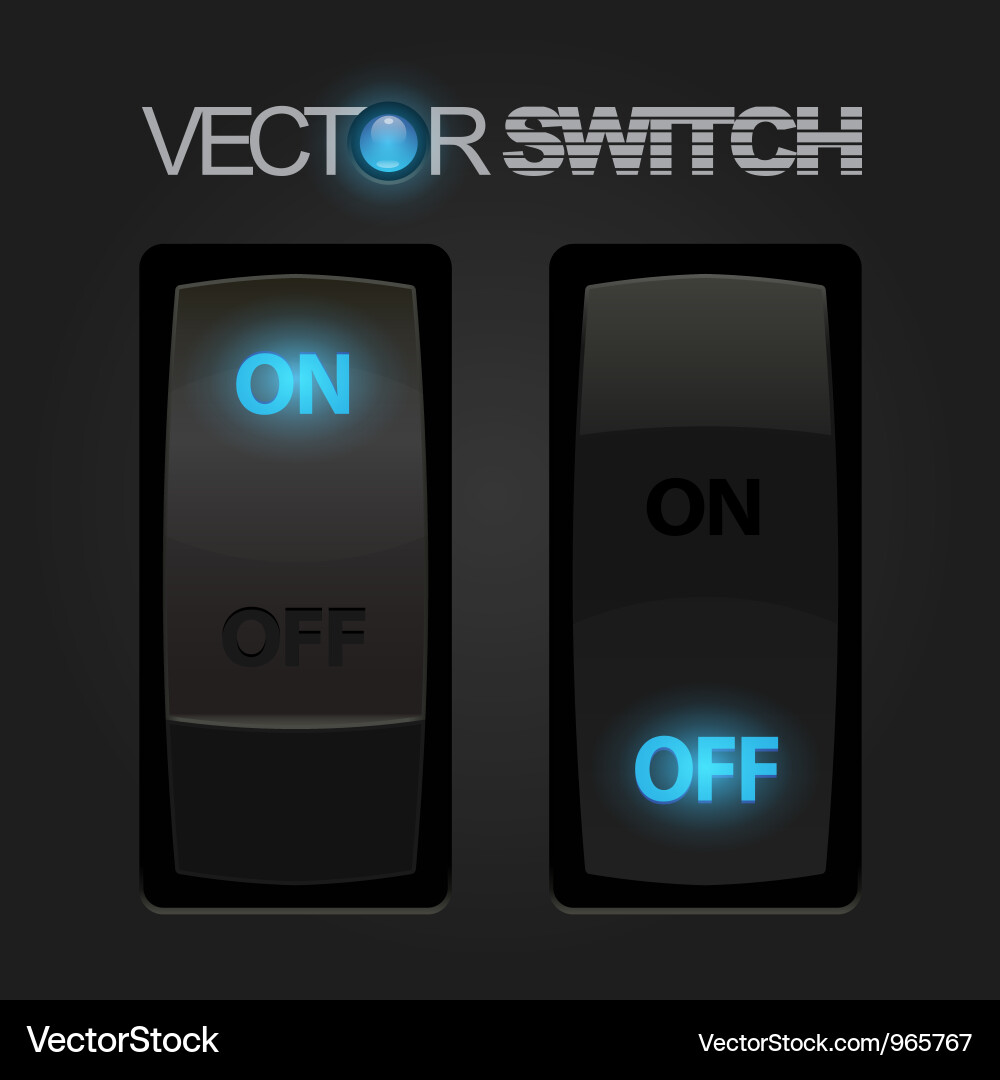 Cool realistic toggle switch Royalty Free Vector Image