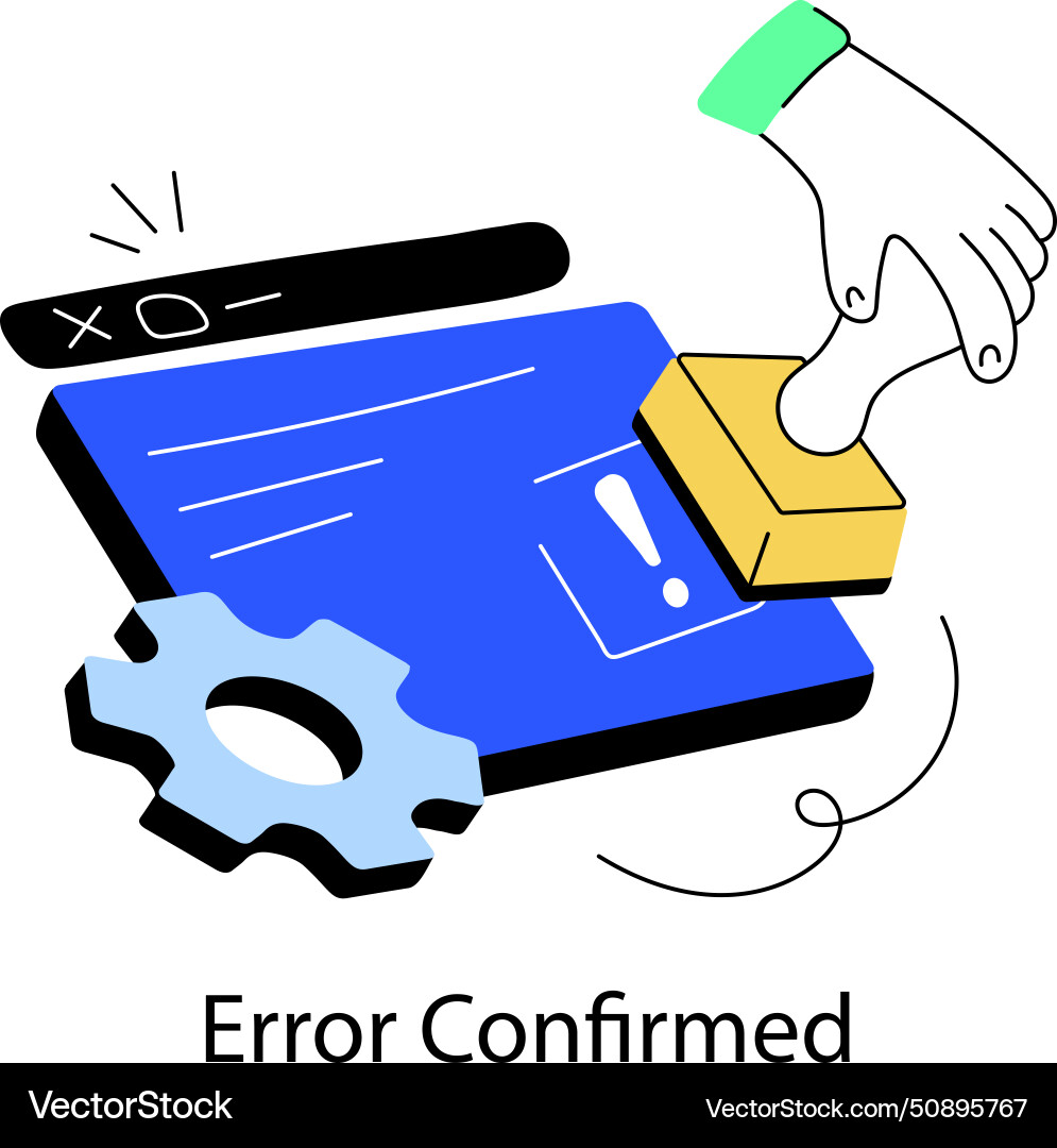 Error confirmed Royalty Free Vector Image - VectorStock