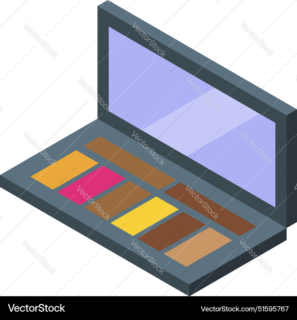 Eyeshadow palette showing colorful makeup Vector Image