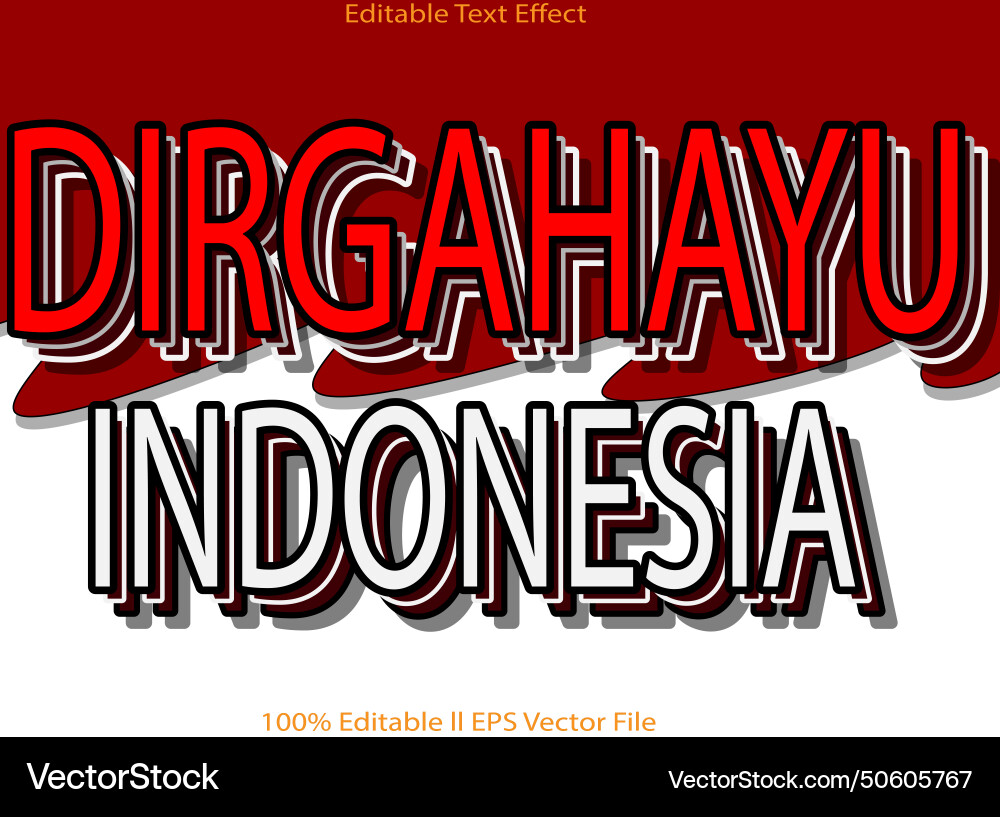 Indonesia editable text effect Royalty Free Vector Image