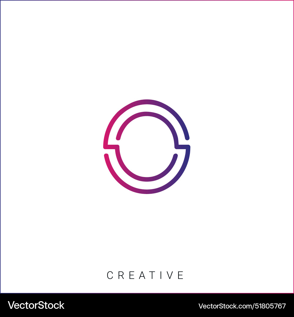 O creative latter logo design by custom branding Vector Image