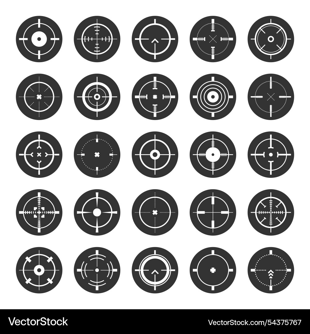Round sniper rifle sights weapon optical scope Vector Image