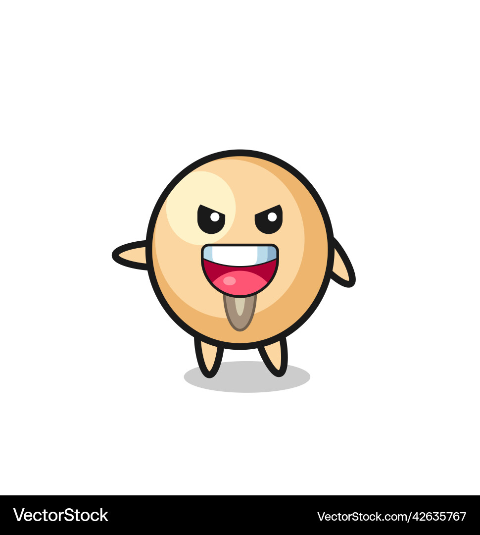 Soy bean cartoon with very excited pose Royalty Free Vector