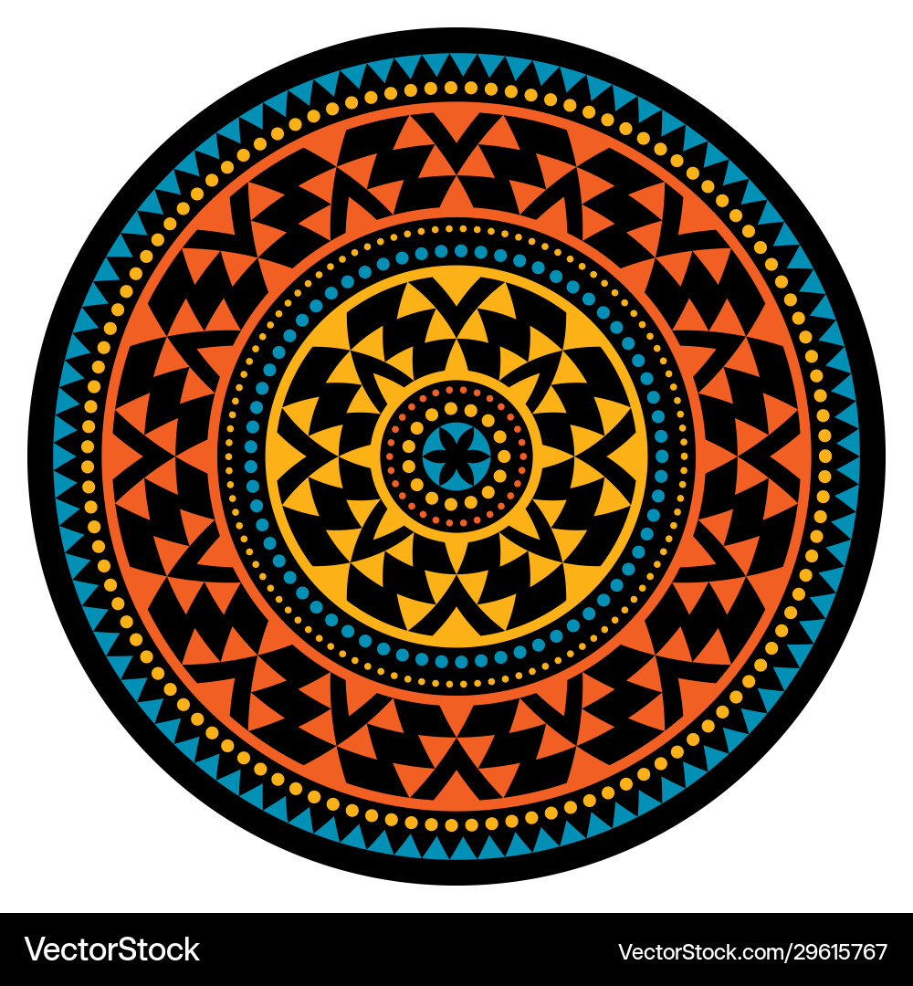Tribal aztec mandala pattern bohemian Royalty Free Vector
